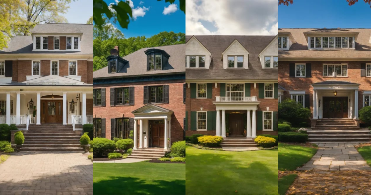 Lexica - 1920s center entry colonial revival mansion with dormers in ...
