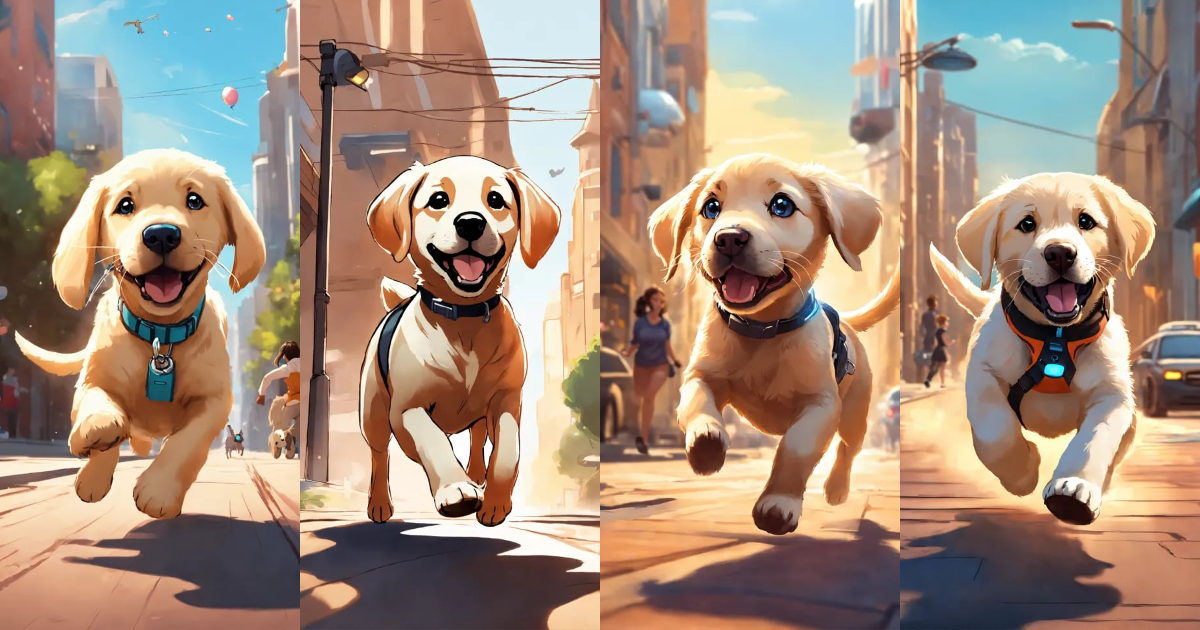 Lexica - CUTE AND ADORABLE CARTOON ENERGETIC LABRADOR RETRIEVER PUPPY ...