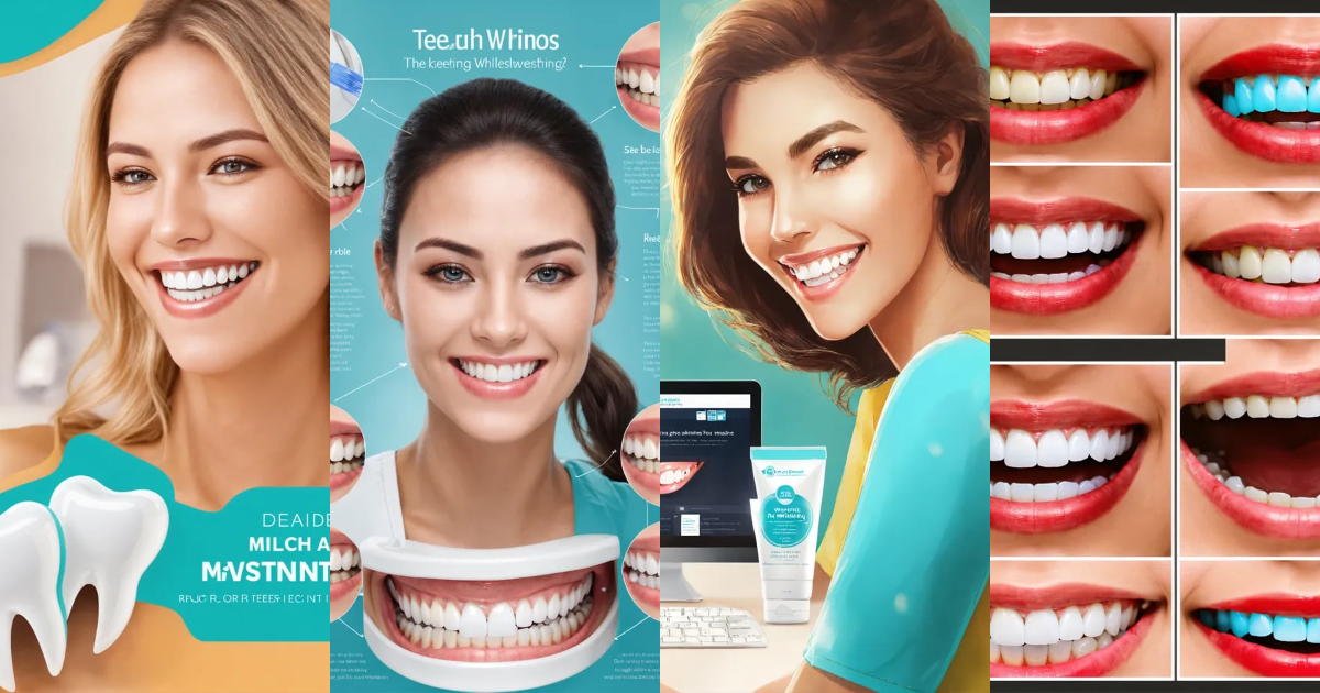 Lexica - Create an image illustrating the teeth whitening process for a ...