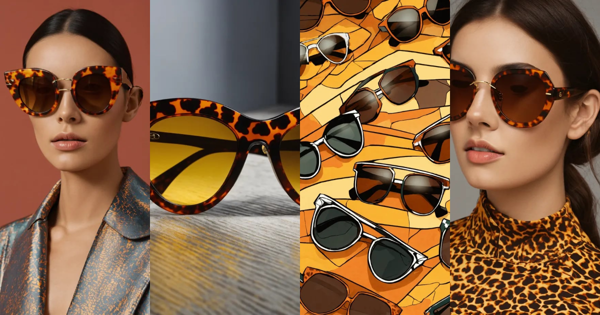 Lexica - Tortoise shell pattern sunglasses in a retro futuristic design