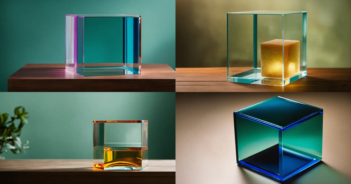 Lexica - Cube, 4k, Object inside, clear glass, studio photography ...