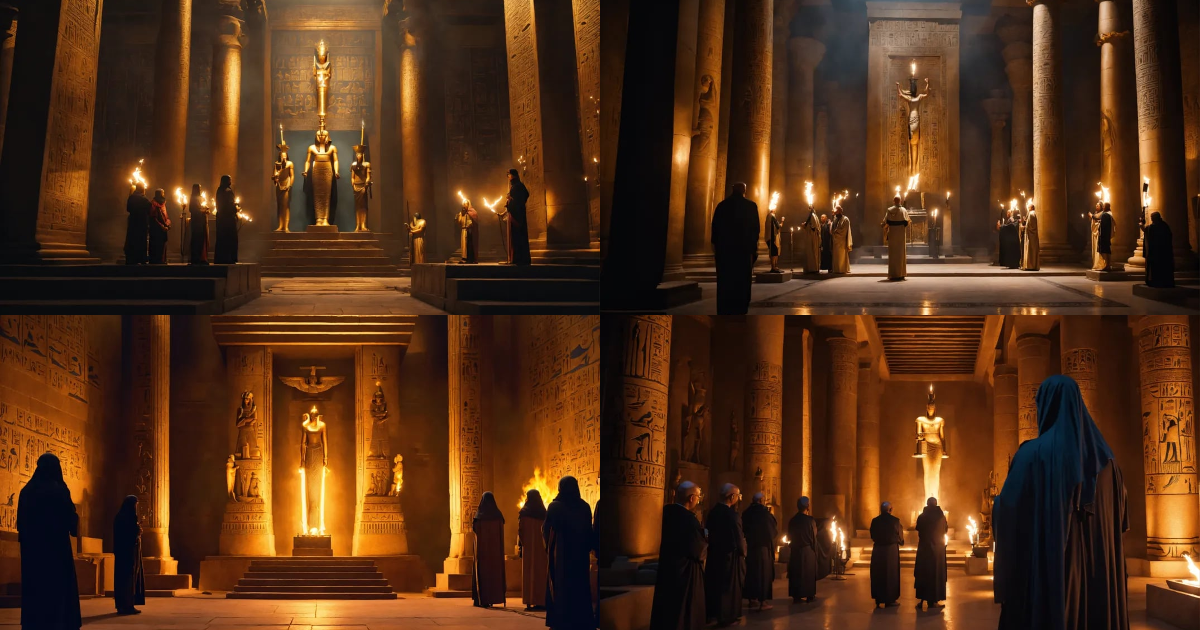 Lexica - Egyptian bald priests worship with the veiled statue of Isis ...