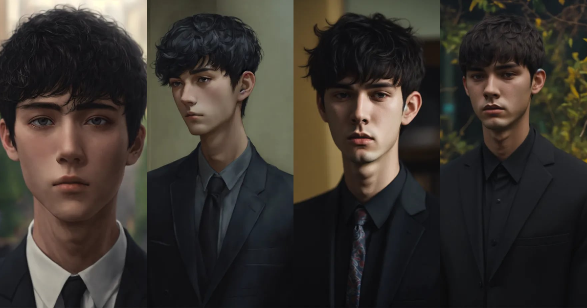 Lexica - A portrait of a 20 years old thin boy, dark short hair, thin ...