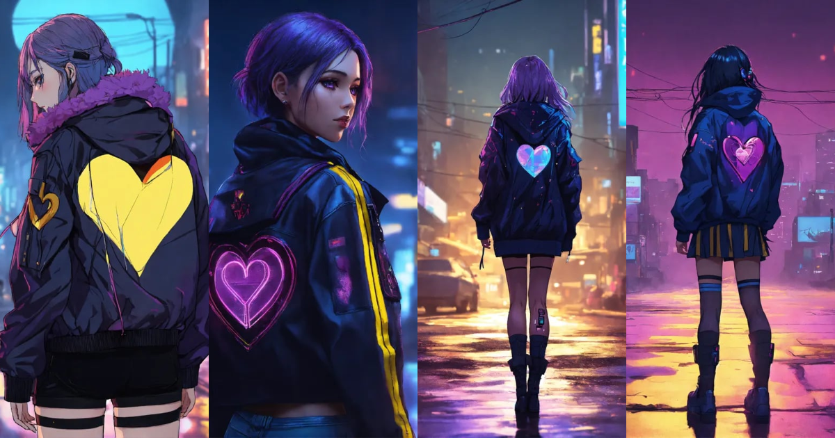 Lexica - Cyberpunk city heart broken gothic girl standing in the middle ...