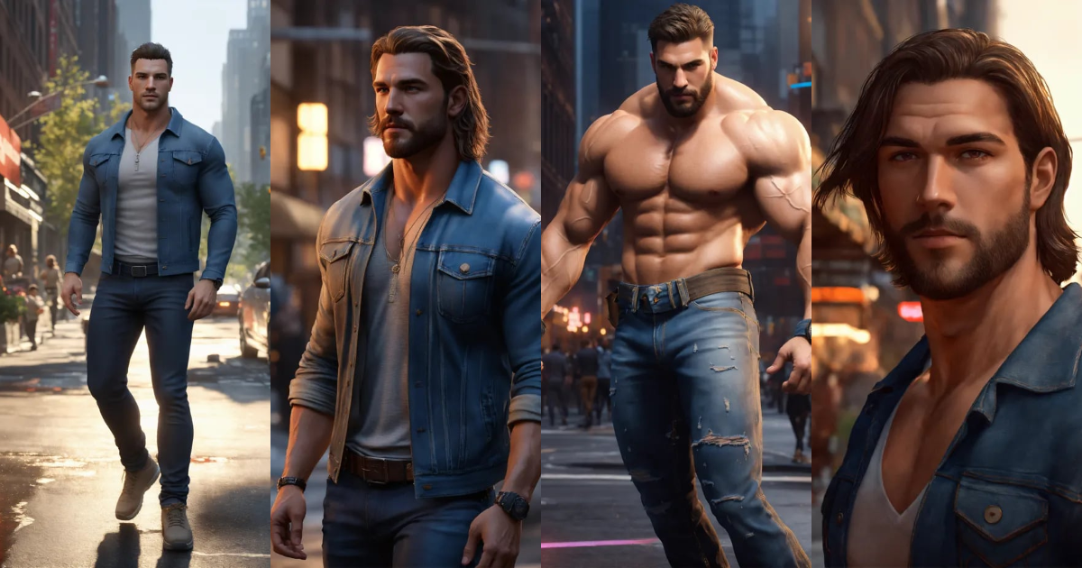 Lexica - Full body of a Handsome Muscular white man with shoulder ...