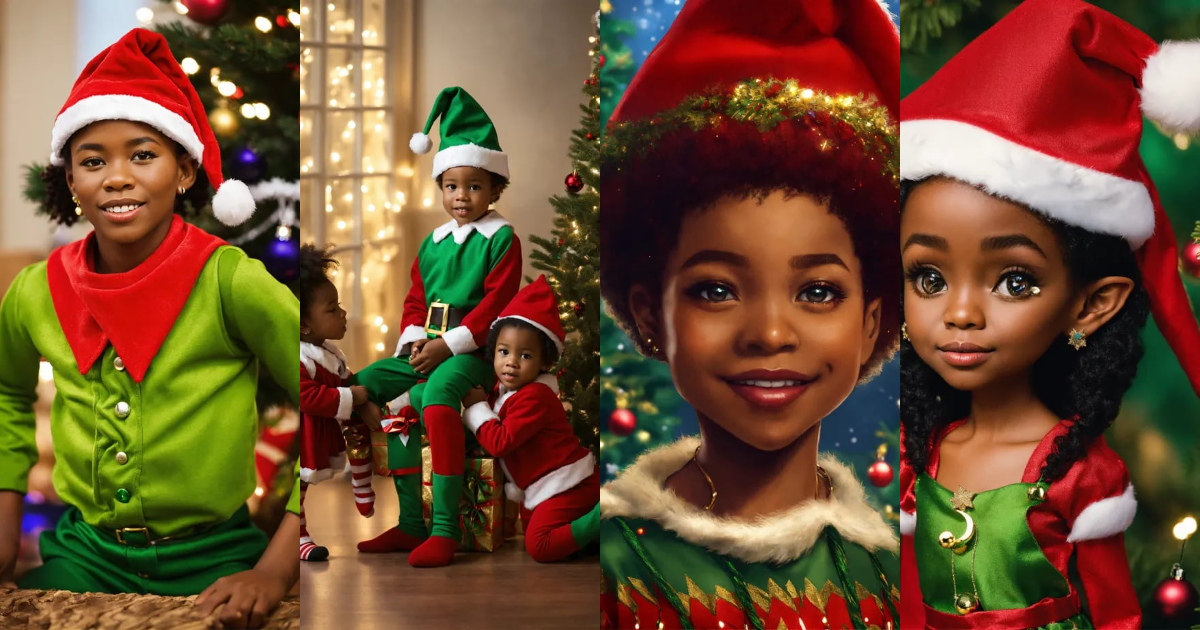 Lexica - African American Christmas elves