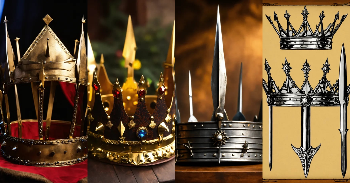 Lexica - Create a crown Medieval king crown with 5 spike in front, it ...
