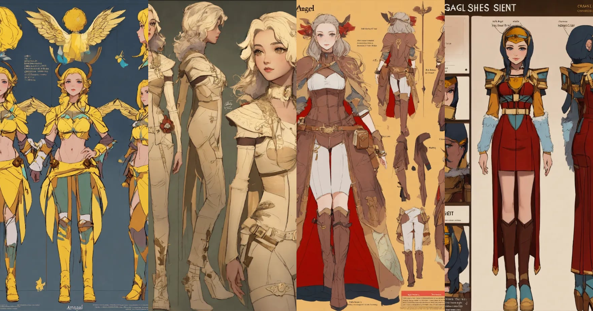 Lexica - Holly angel, character sheet, character design, chart ...