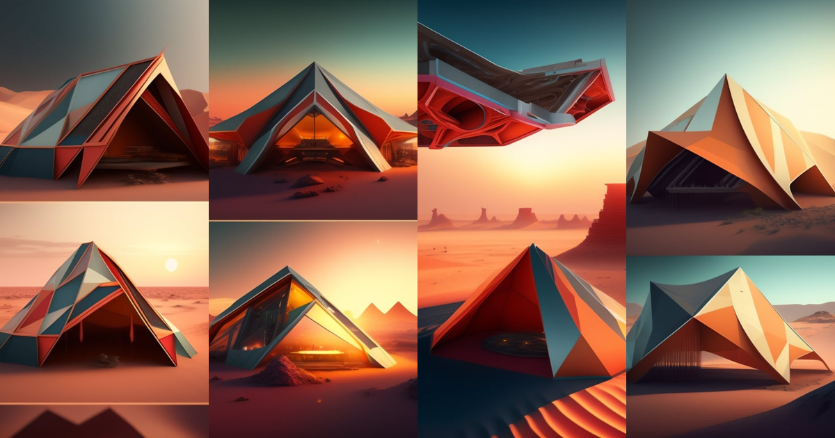 Lexica - Modern tent design, futuristic, 3D style, with elements of ...