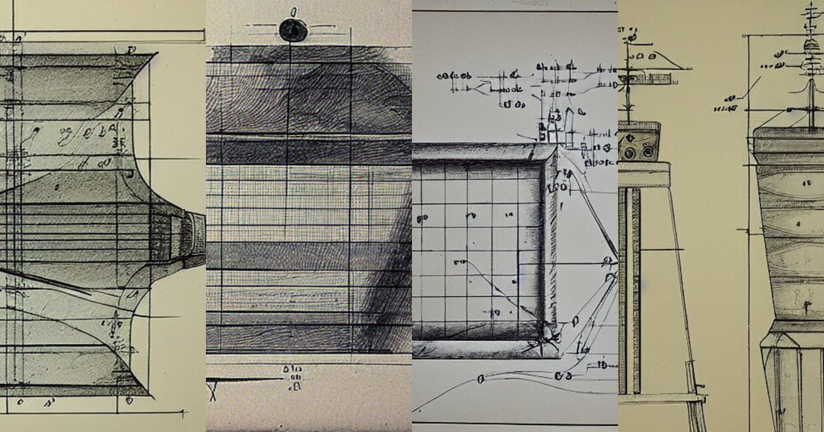 Lexica - Antique technical drawing old ink on paper