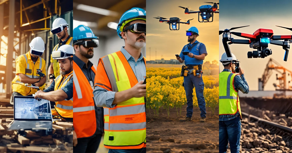 Lexica - "laborers using 3D augmented reality glasses for danger ...