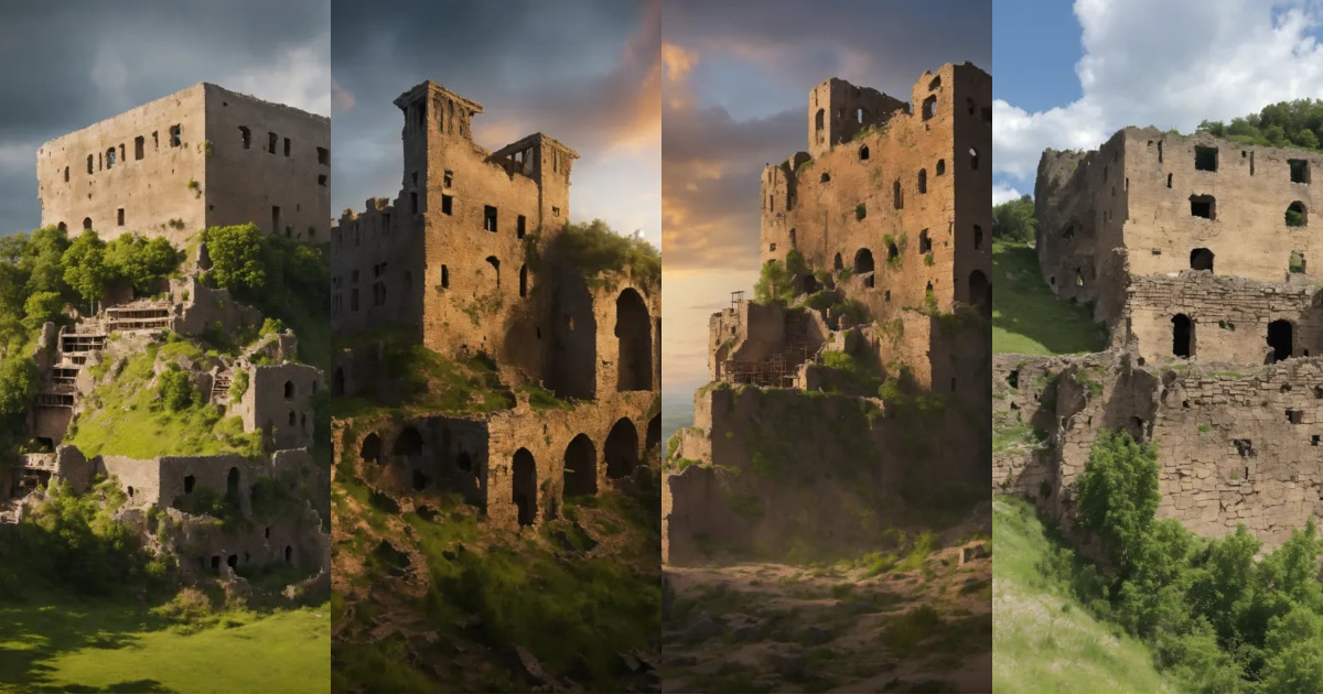 Lexica - Stronghold built up a cliff in the ruins of a big building