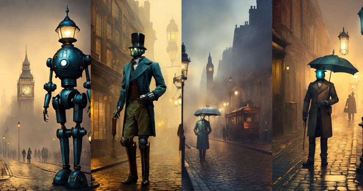 Lexica - Victorian futuristic robot android detective ,robotic suite ...