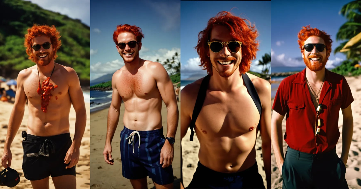 Lexica - Photo of a late twenties man with ketchup red hair, on the ...