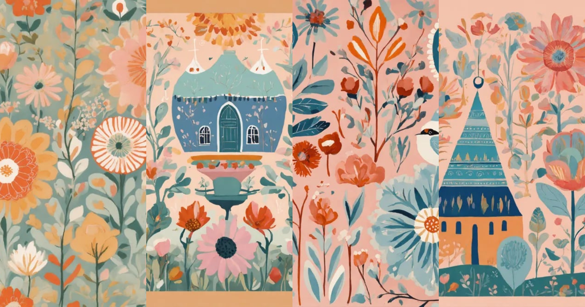 Lexica - Scandinavian folk art, pastel hues