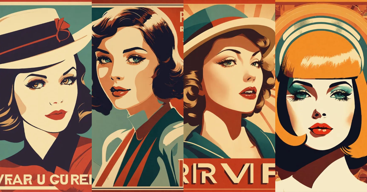 Lexica - Retro poster with a girl in the style of the 30s,advertising ...