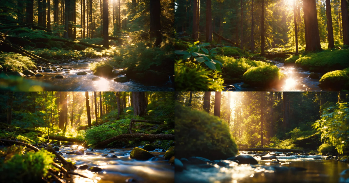 Lexica - Forest stream, pixar style, intricate detail, film grain, lens ...