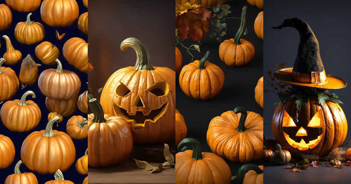 Lexica - Halloween Day Pumpkin Various Realistic Detailed and Elegant ...