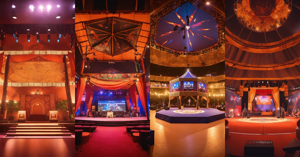 Lexica - Generate an image of a small esports venue's indoor arabian ...