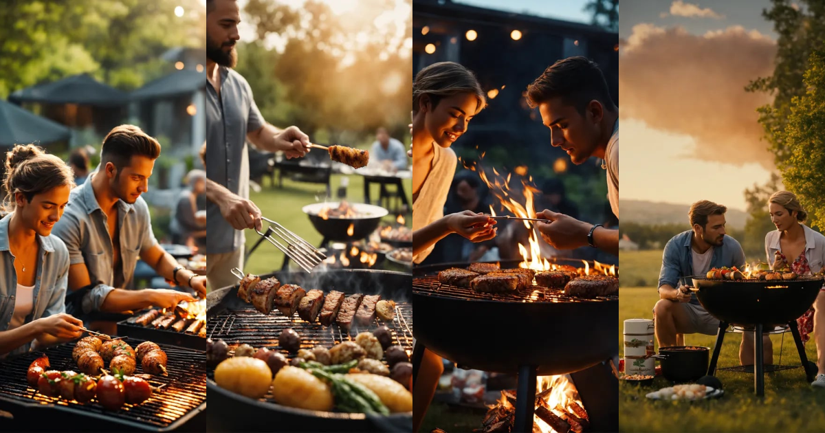 Lexica - Cinematic photo of a couple at barbeque, ultra 8k, realistic ...