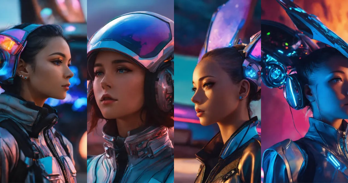 Lexica - Zoom out of a girl standing outside a wreacked starship and ...