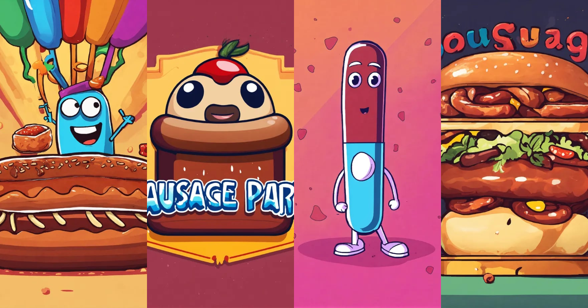 Lexica - Sausage party, cartoon discord server logo, 2d, funny, simple ...