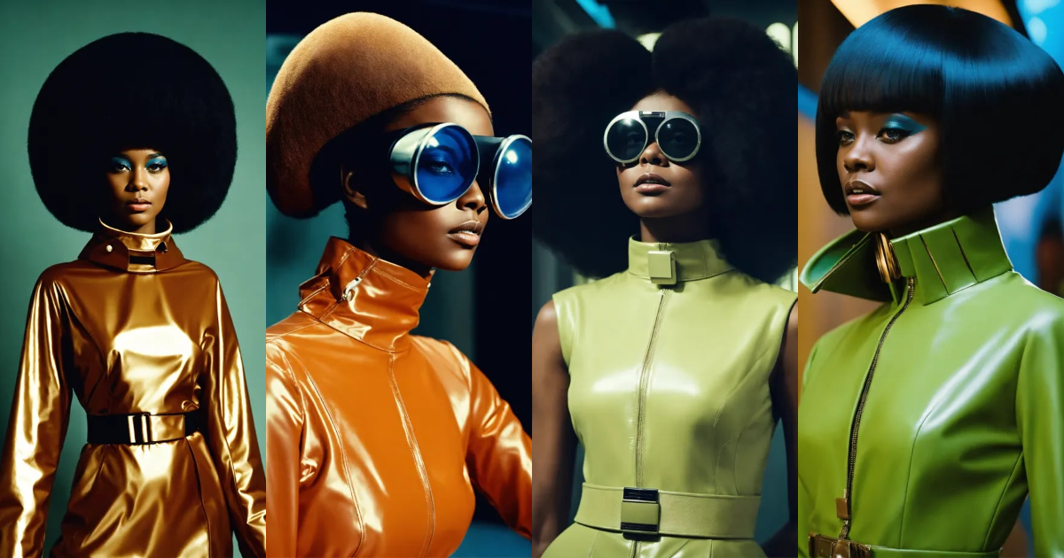 Lexica - Scene retro future movie from the 1960s sci fi film, black ...