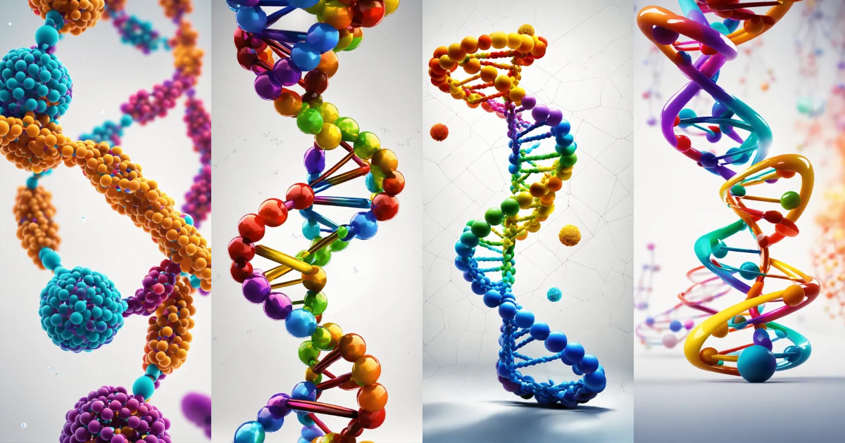Lexica - Create a single, colorful, and futuristic DNA molecule in a ...