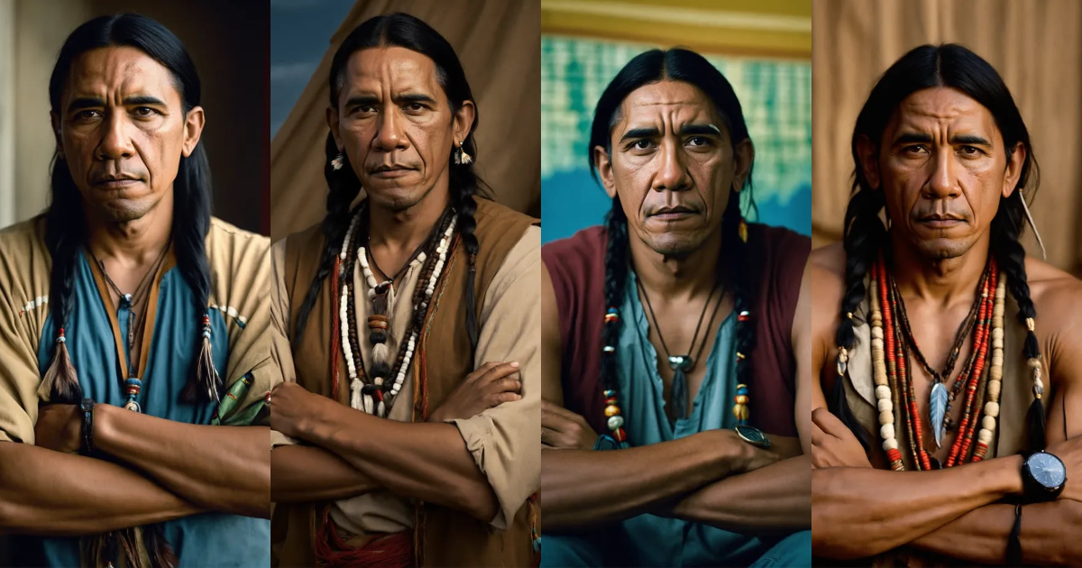 Lexica - Scared native american man, FRONT VIEW, casual clothes, arms ...