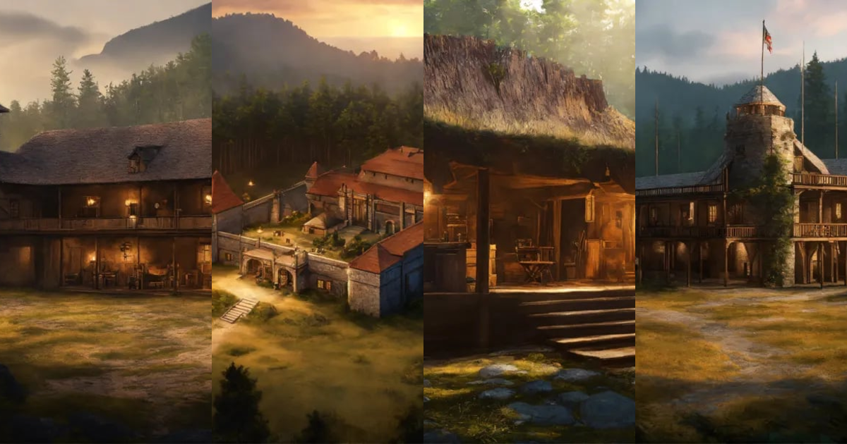 Lexica - Floorplan of Colonial frontier fort surrounded by pine forest ...