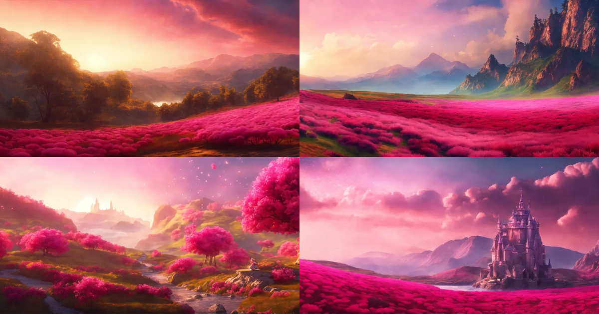 Lexica - Random epic pink fairy fantasy landscape, based on best ...