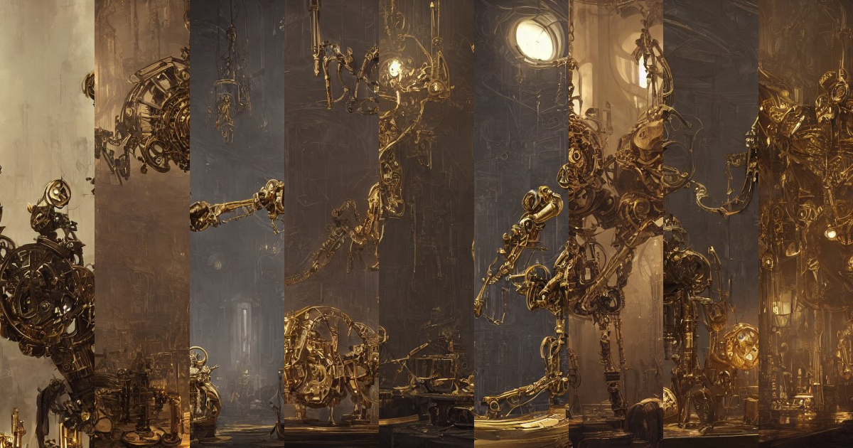 Lexica - Concept art of a giant mechanical clockwork marionette made of ...