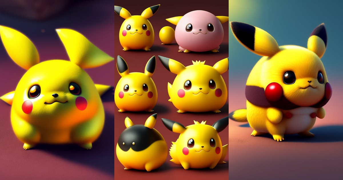 Lexica - Create me a adorable, cute, round, small smushy Pikachu ...