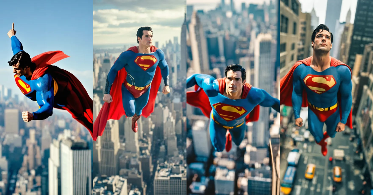 Lexica - Superman flying in new york