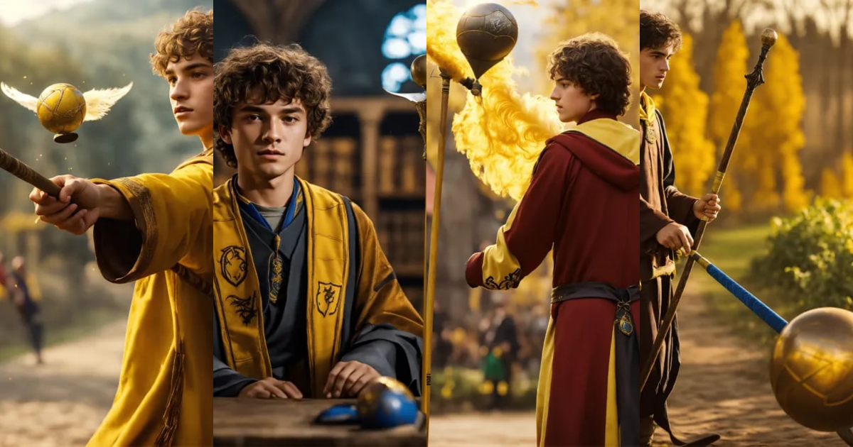 Lexica - Very buatiful man young wizard, quidditch game, 2023 year ...