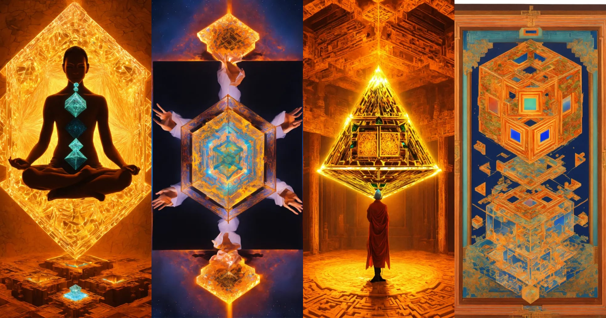 Lexica - Taoist tesseract body fractal three point perspective ...