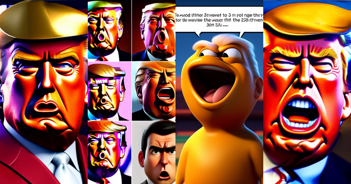 Lexica - Meme, Donald trump cartoon, Pixar style animation, mutated ...