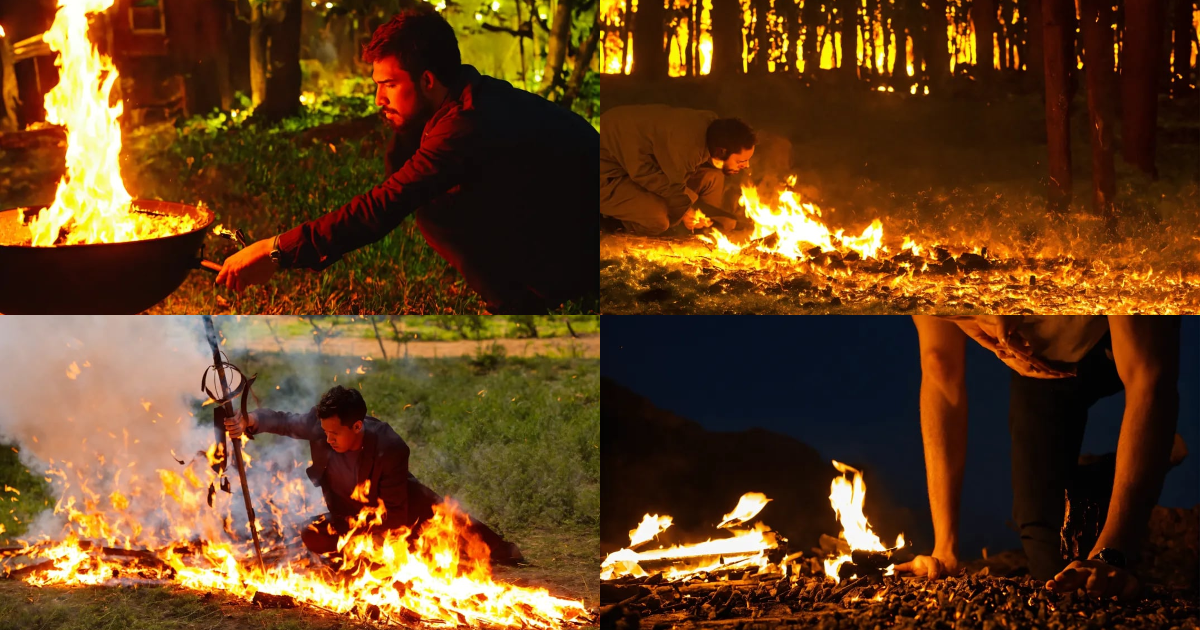 Lexica - Man try to touch fire