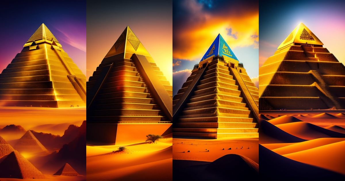 Lexica - Pyramid made from gold bars monkeys climbing to the top ...