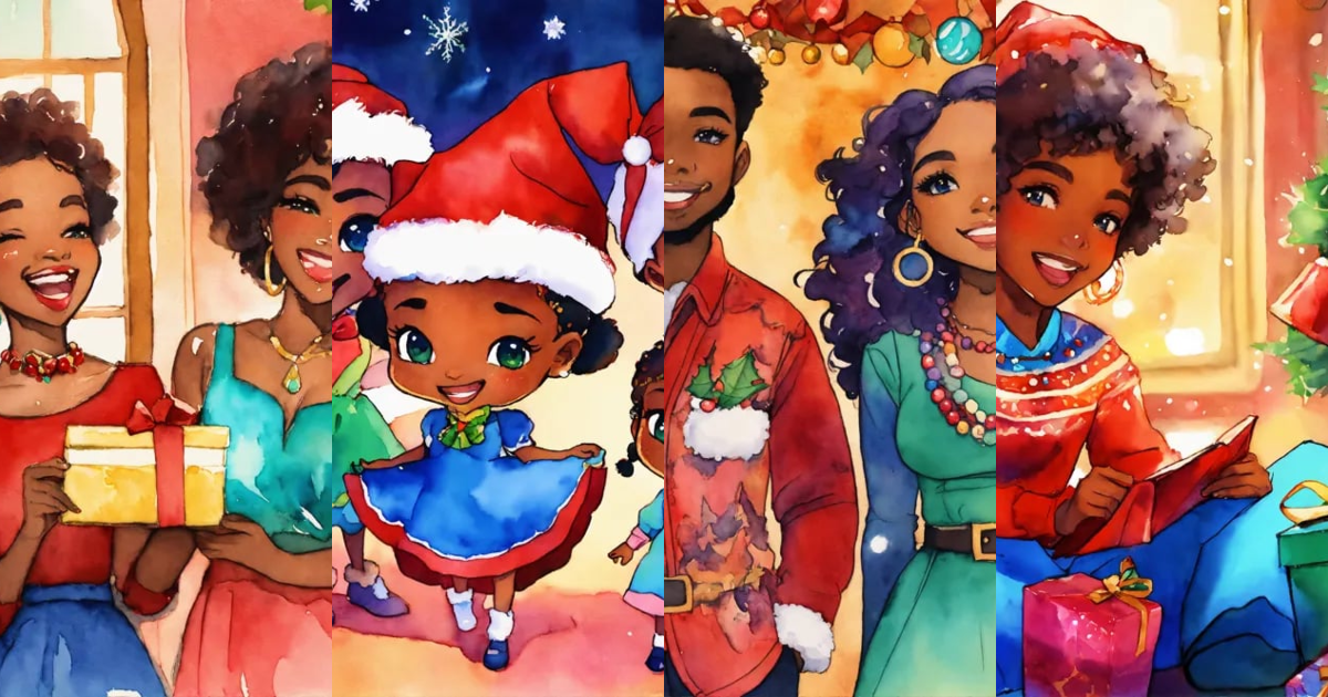Lexica - CARTOON, ILLUSTRATION, AFRICAN AMERICAN CHRISTMAS season ...
