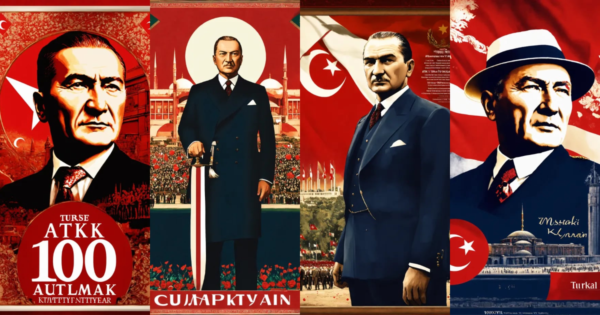 Lexica - Turkiye cumhuriyetinin 100. Yil kutlama afisi, ataturk ...