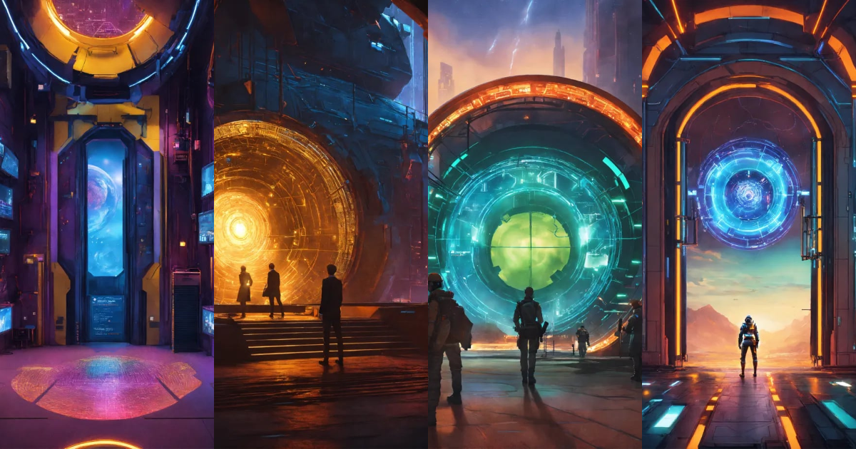 Lexica - Cyber portal in the background