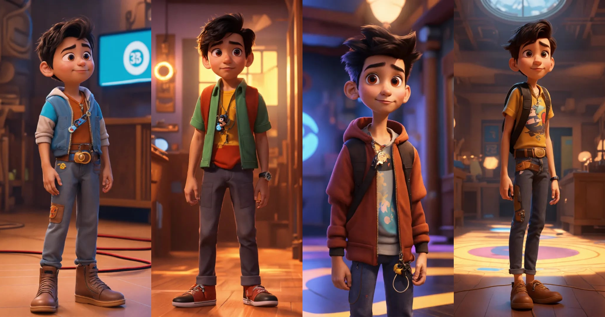 Lexica - Dark-haired brown boy with black zipper, standing in the ...