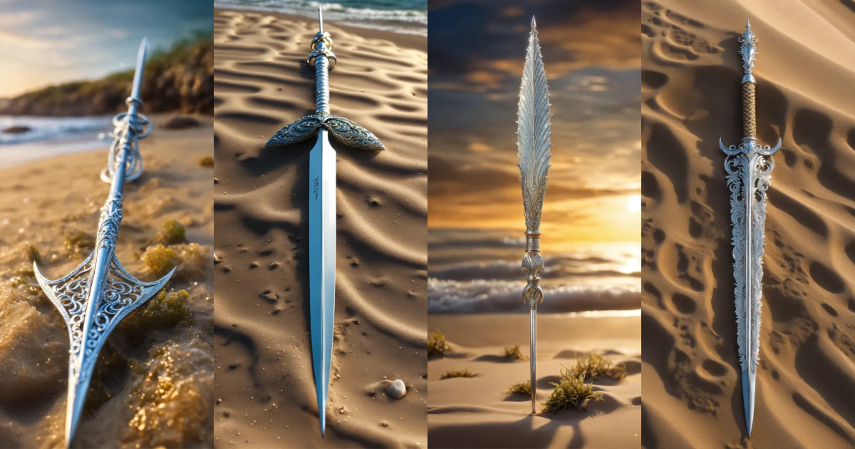 Lexica - 8k, picture of a narrow and delicate toothed spear with sharp ...