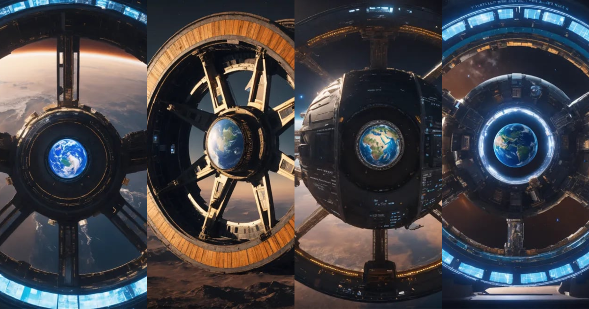Lexica - A rounded space station wheel-shaped made of dark material ...