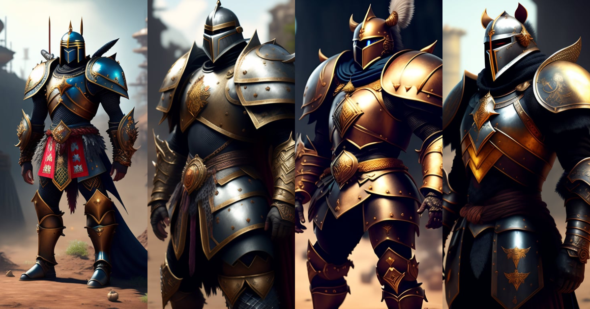 Lexica - Dirty warrior armor made of soda can, garbage dump background ...
