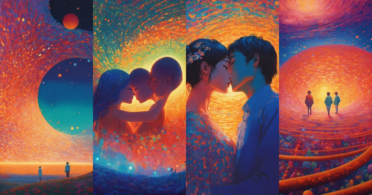 Lexica - A colorful vibrant closeup portrait of a floating body and ...