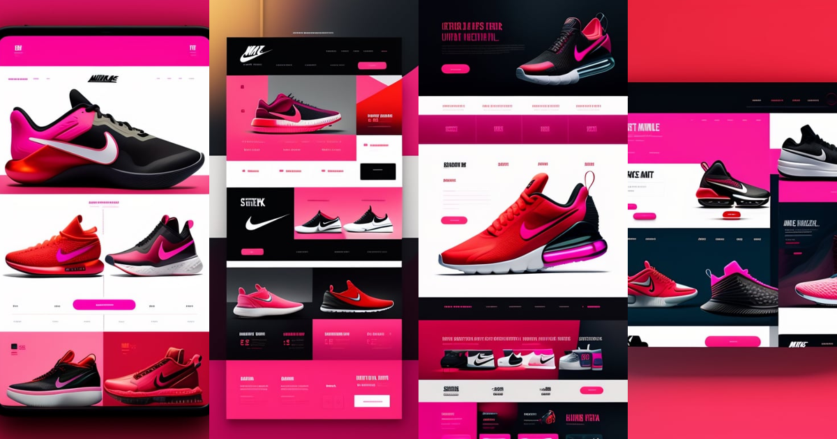 Lexica - Modern design of a web site selling nike shoes. UI design with ...