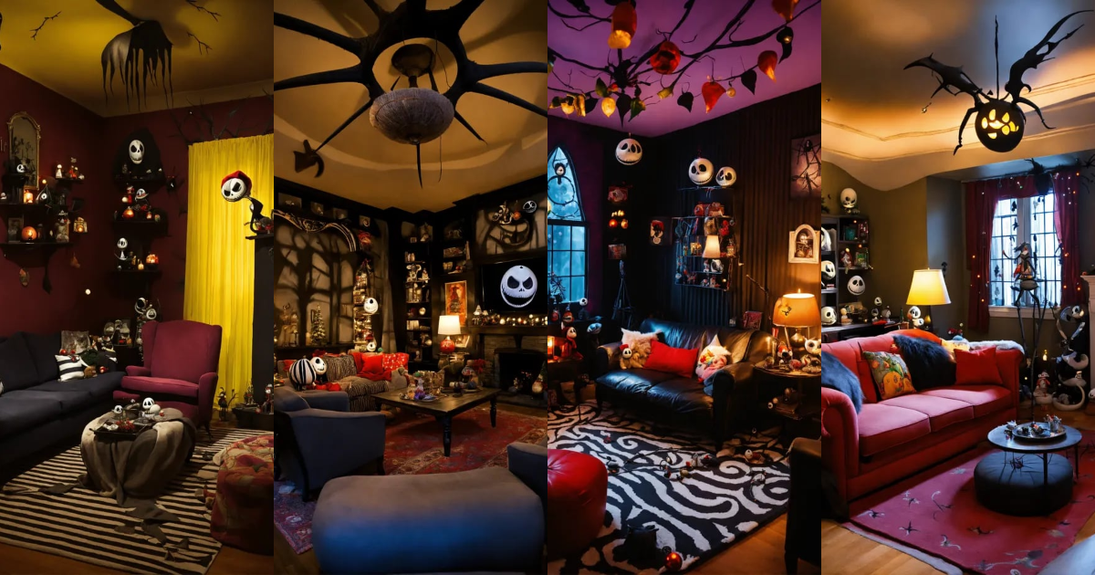 Lexica - Nightmare before christmas living room tim burton style