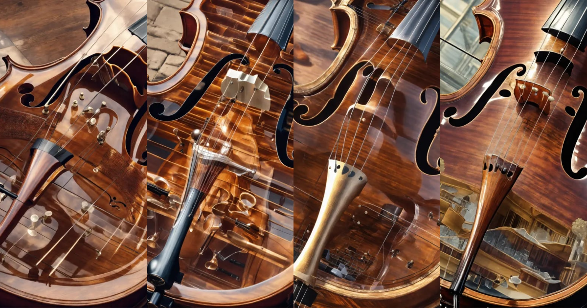 Lexica - A photorealistic closeup view of inside a transparent cello ...
